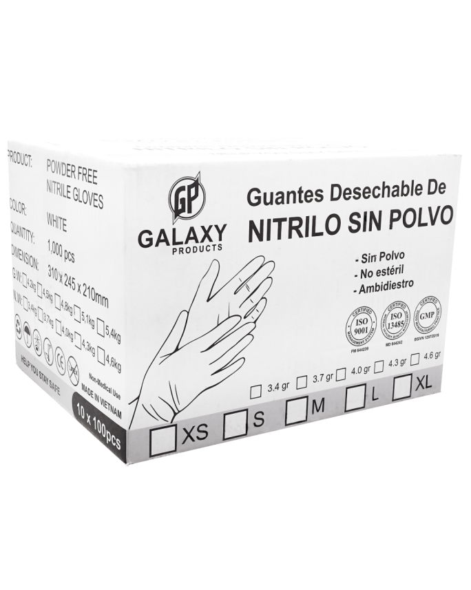 Caja Master Guante De Nitrilo (1000 Guantes) Blanco